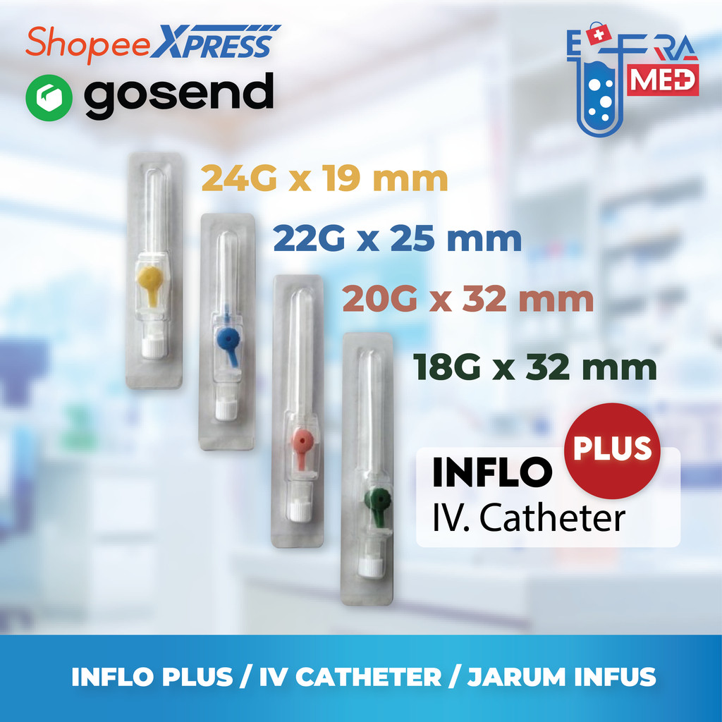 Jual Inflo Plus IV Catheter With Injection Abbocath 18G, 20G, 22G, 24G ...