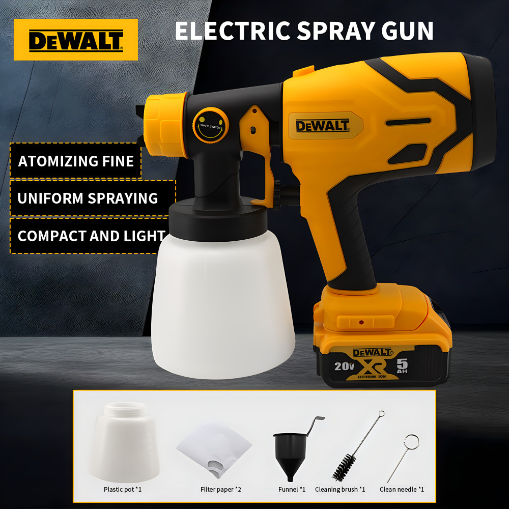 Jual DEWALT 800ML Electric Spray Gun Paint Sprayer Auto Household Spray ...