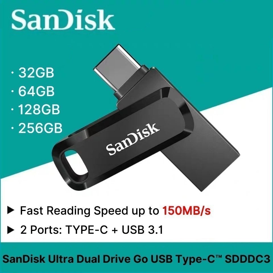 Jual Flashdisk OTG Type C & USB 32 64 128 256 GB SanDisk Dual Drive | Shopee Indonesia
