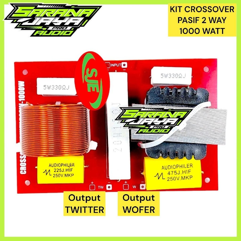 Jual Kit Crossover 2 Way Tweeter Wofer + Twitter tembaga murni 1000watt ...