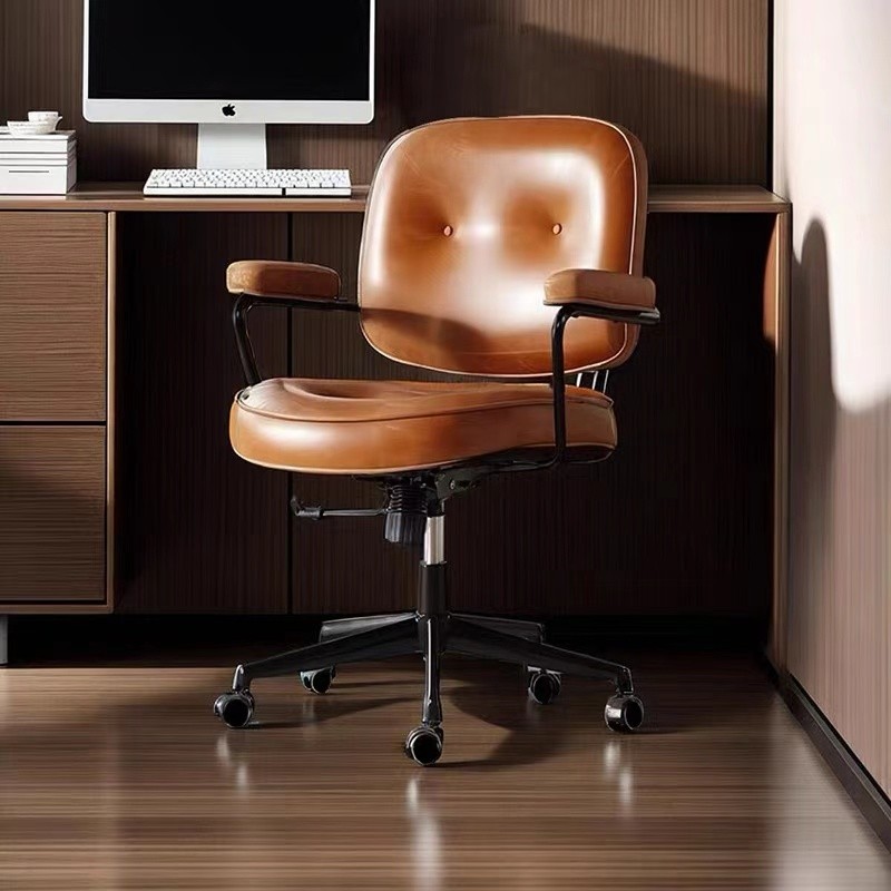 Jual Genuine Leather Computer Chair, Comfortable Home Study Armrest ...