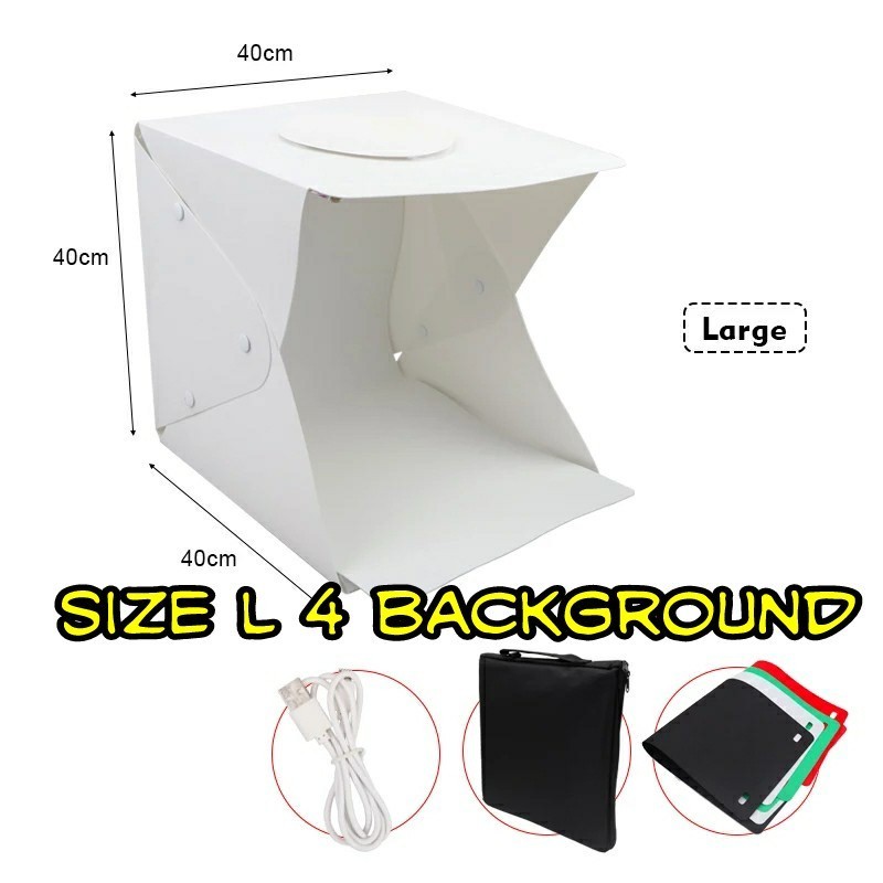 Jual studio foto mini portabel Besar 40x40x40 cm-soft box-light photo ...