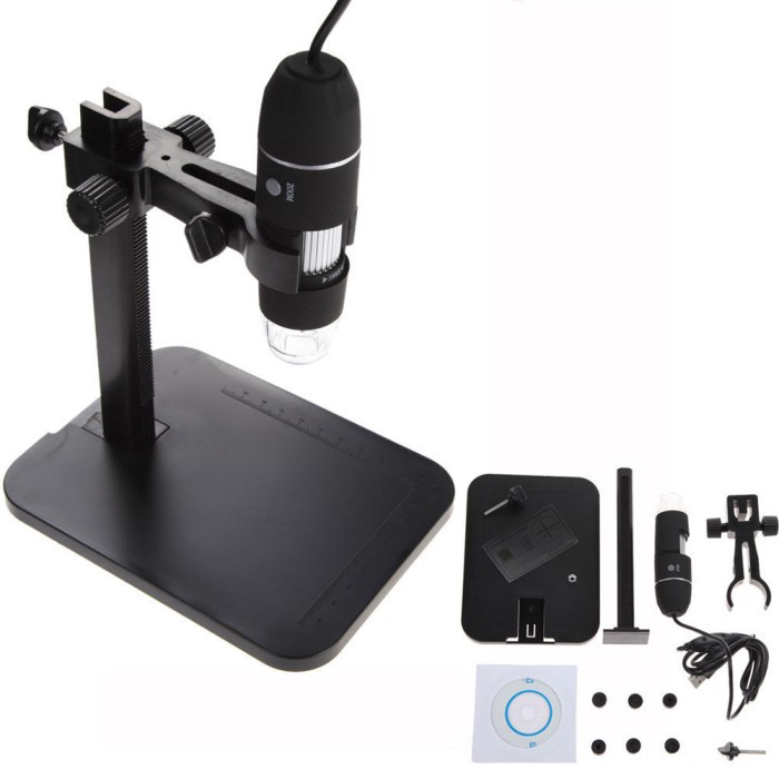 Jual Usb Digital Microscope Endoscope + Lift Stand 1000x 8 Led 2mp ...