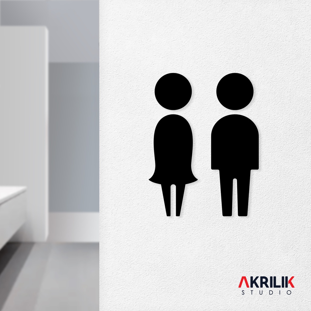 Jual Sign Toilet Akrilik Signage Acrylic Label Restroom Timbul Icon ...