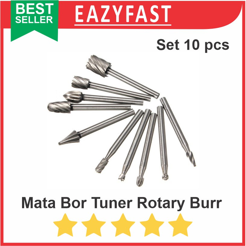 Jual Mata Bor Tuner Bit Die Grinder Engraver Rotary Burr Tungsten Set ...