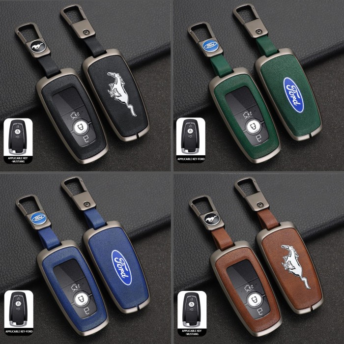 Jual Ford Mustang Leathered Aluminium Metal Key Case Sarung Kunci Kulit ...