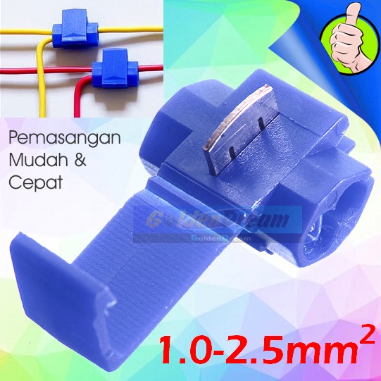 Jual Blue Scotch Lock Quick Splice Wire Connector Jumper Kabel Kupas ...
