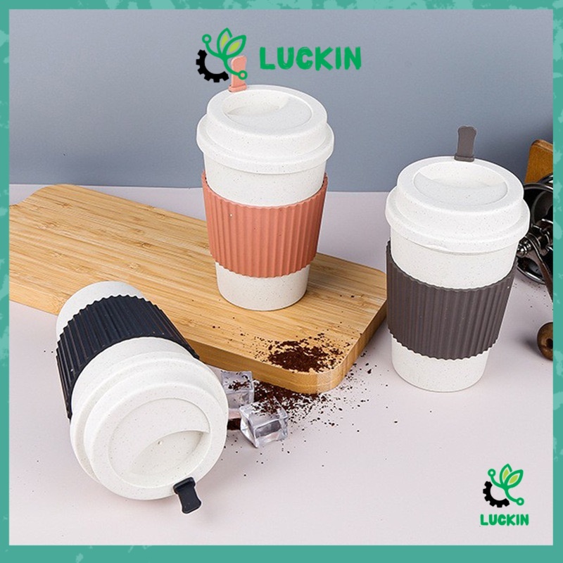 Jual Luckin Wheat Straw Mug Kopi /Gelas Cangkir Anti Panas /Gelas Minum ...