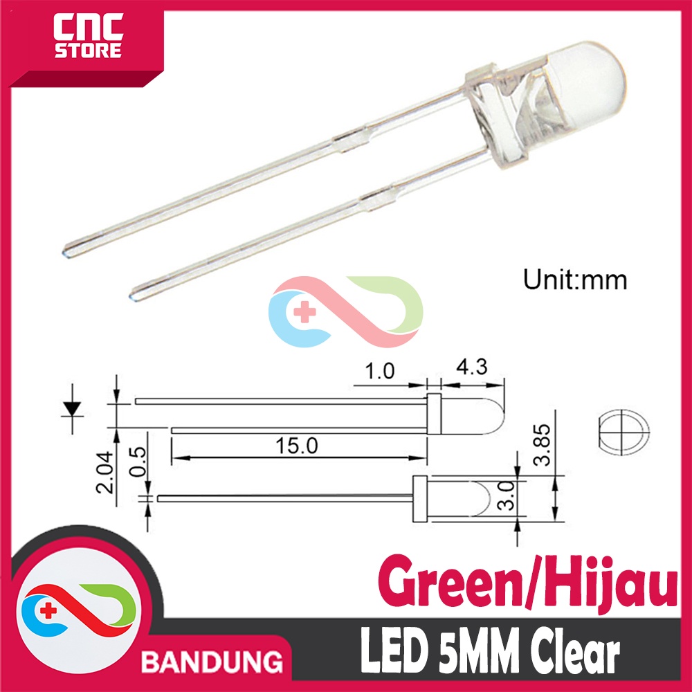 Jual 10PCS LED 5MM F5 SUPER BRIGHT GREEN HIJAU CLEAR | Shopee Indonesia