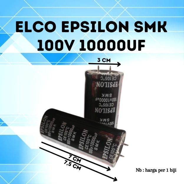 Jual ELCO EPSILON SMK 10000mikro 100volt 100v 10000uf Epsilon 100v ...