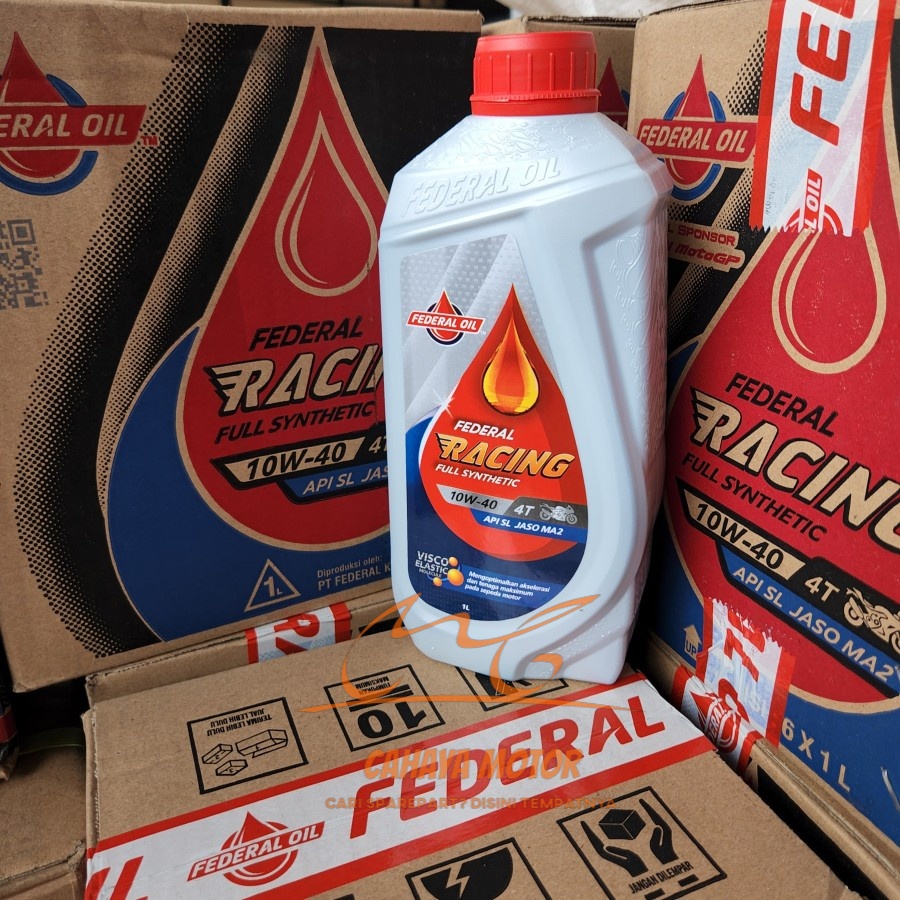 Jual Oli Mesin Federal Racing 10W-40 Api SL Jaso Full Synthetic 1L 1 ...
