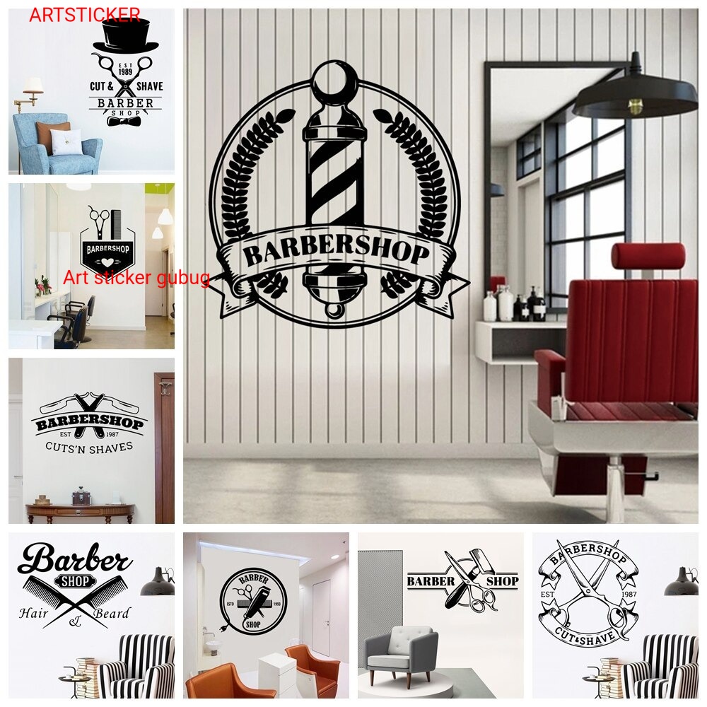 Jual Stiker Stiker Dinding Wall Cutting Sticker Barber Shop Salon ...