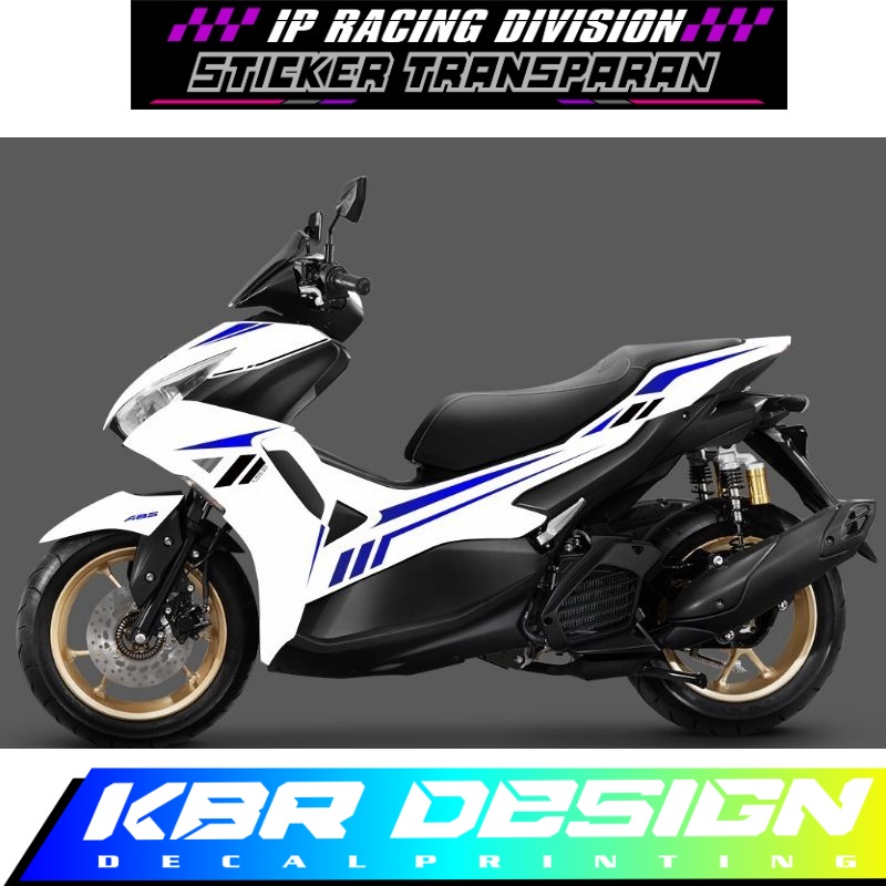 Jual STRIPING STICKER ALL NEW AEROX CONNECTED NVX 155 TRANSPARAN BLUE ...