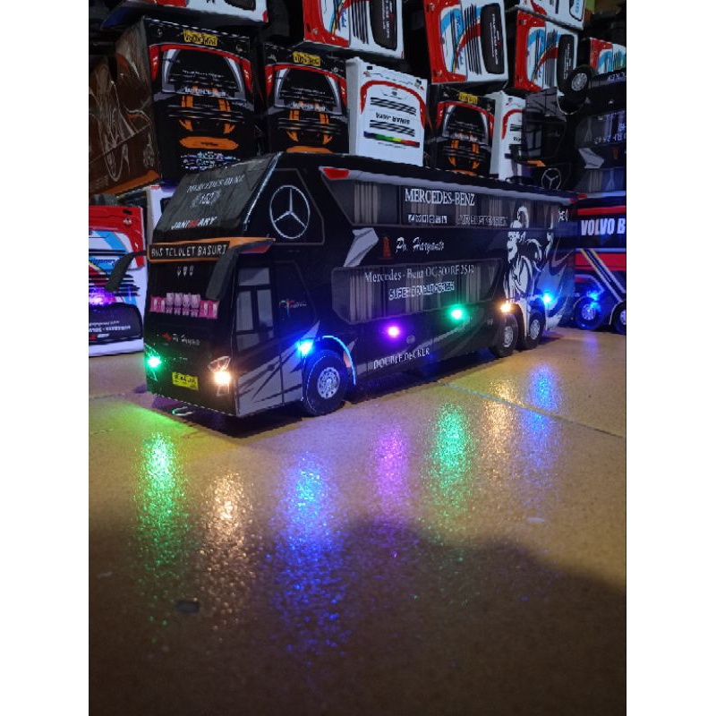 Jual Miniatur Bus Tolelet Basuri full lampu ada 25 Nada ukuran panjang ...