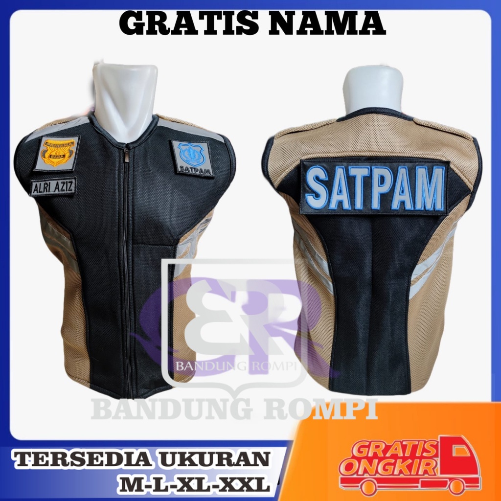 Jual Bandung_Rompi Rompi Satpam Iga Coklat Bahan Doublemesh/Rompi ...