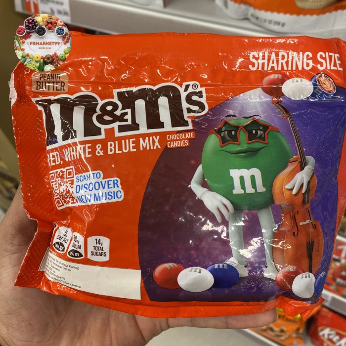 Jual M&Ms Peanut Butter Red White&Blue Mix Chocolate Candies Sharing ...