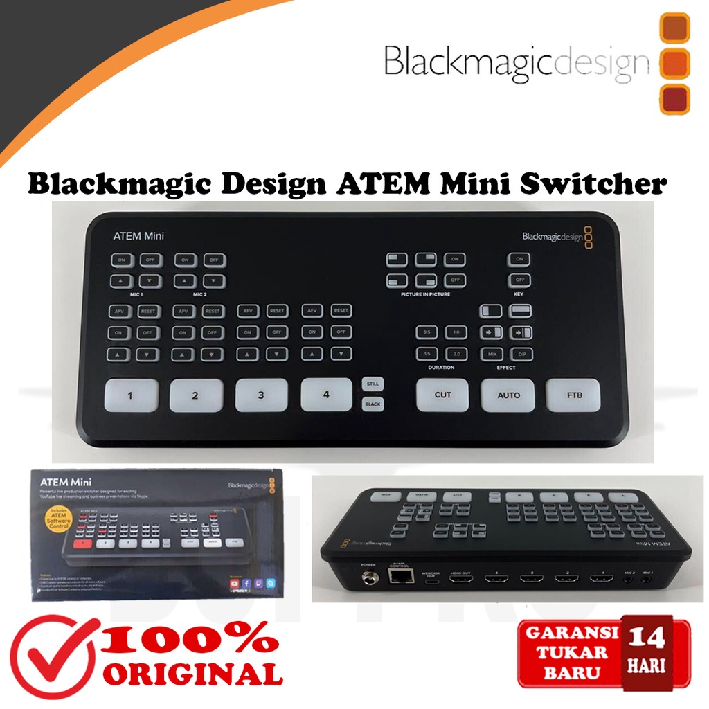 Jual Blackmagic Design ATEM Mini Connector Cable Live Stream Switcher ...