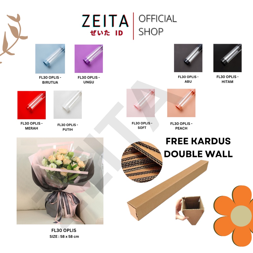 Jual Zeita - (5 LEMBAR) - FL30 OPLIS Kertas Bunga Paper Buket Motif ...