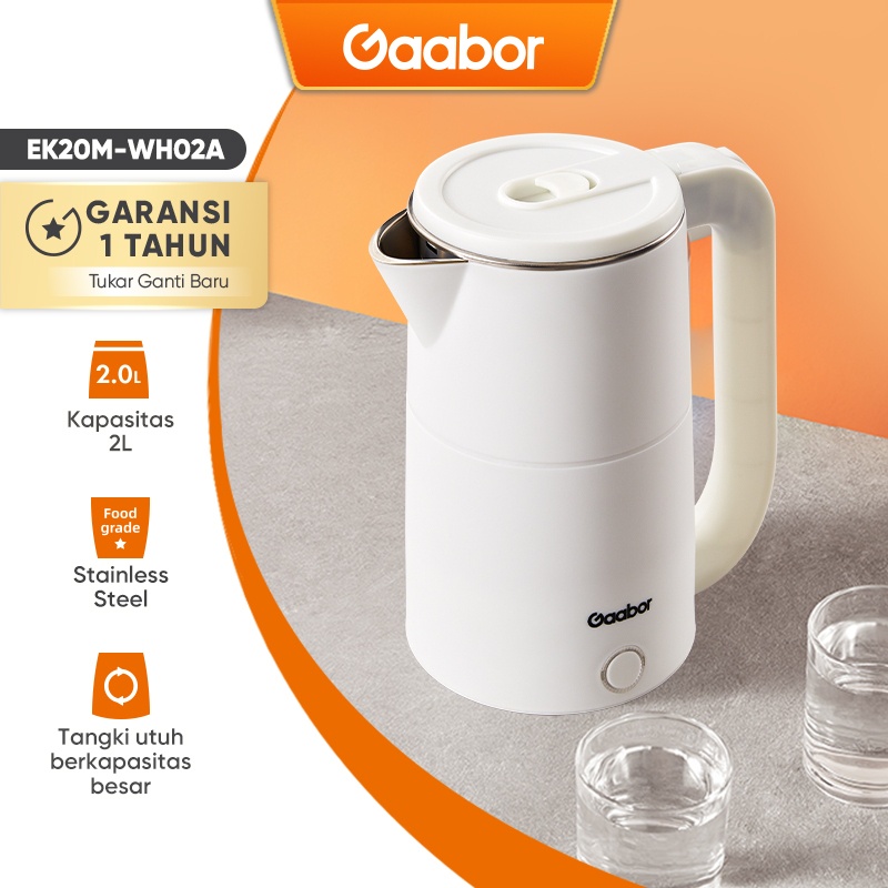 Jual Gaabor Electric Kettle Teko Listrik 2L dengan 2 Tingkat Insulasi ...
