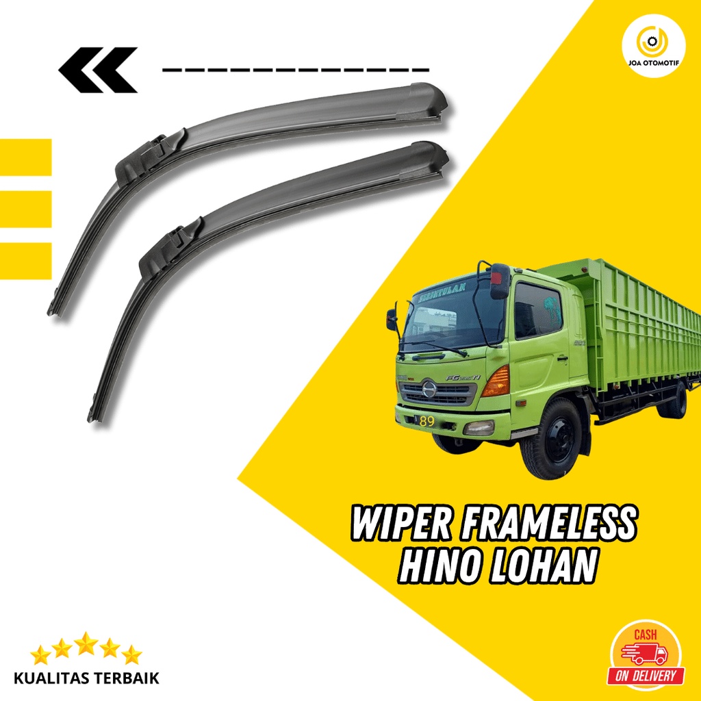 Jual Wiper Kaca Depan Hino Lohan 500 Frameless Sapuan Kaca Mobil Model Frameless Banana Karet ...