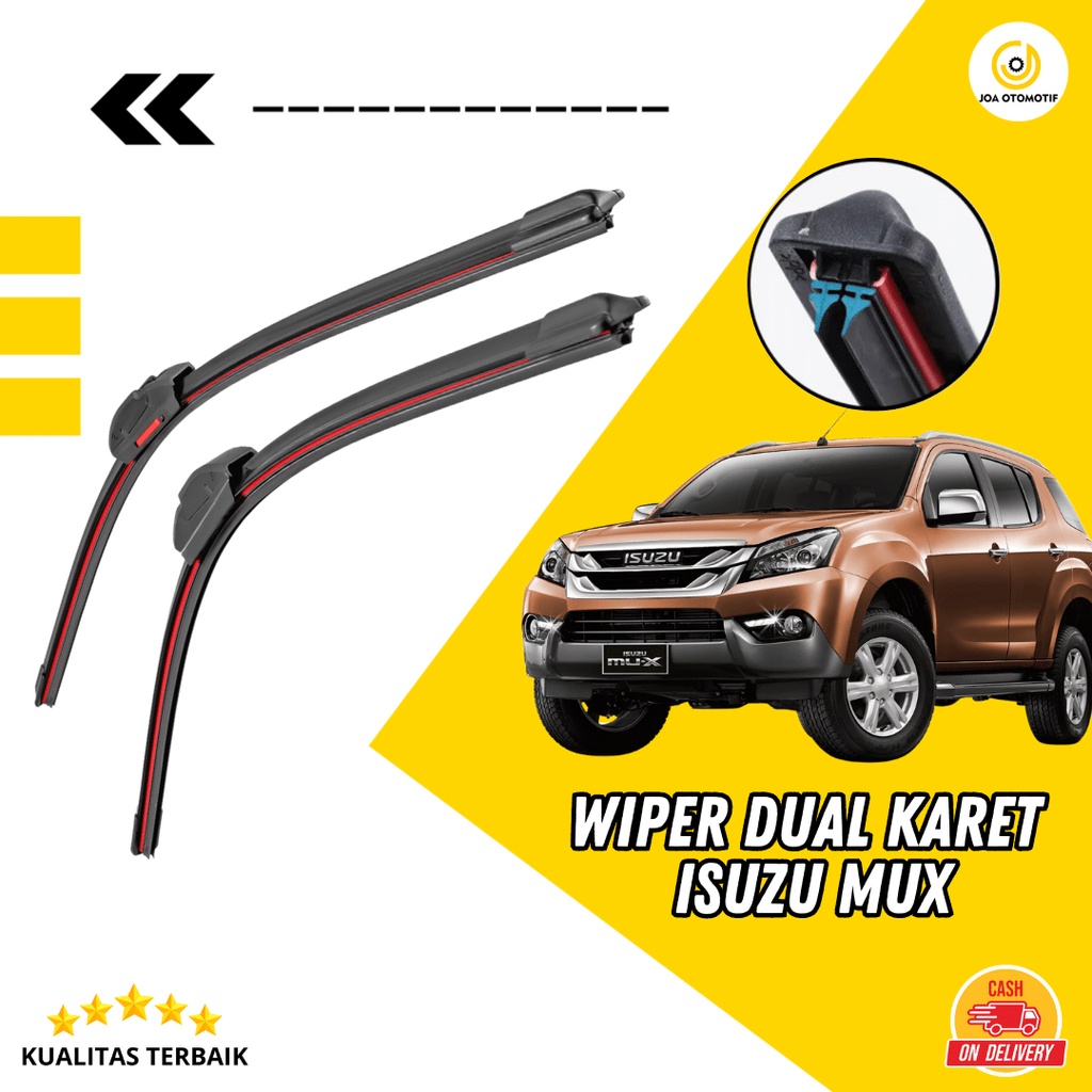 Jual 1 SET (2 PCS) Wiper Mobil Dual Blade - Isuzu Mux - Wiper Frameless ...