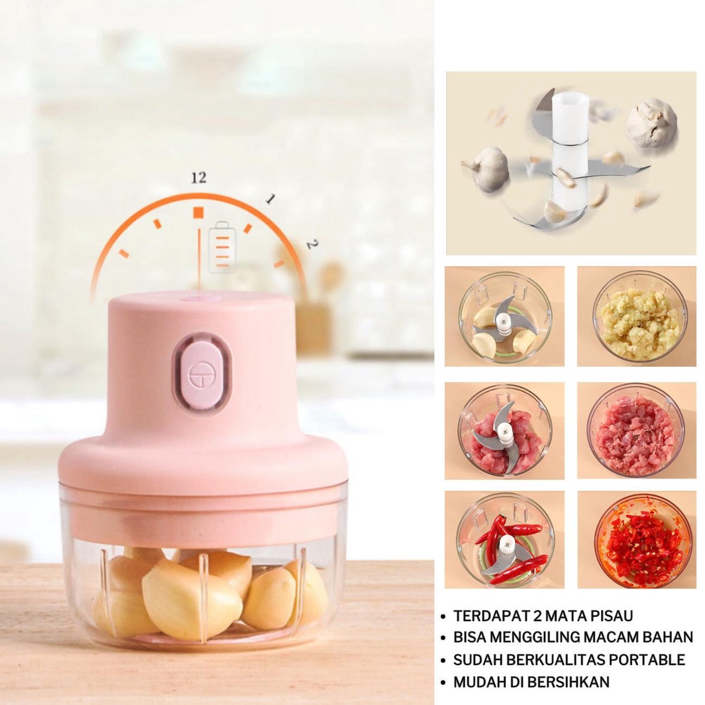 Jual [COD] Blender Chopper Mini Usb 100ml FOOD GRADE / Alat Giling ...