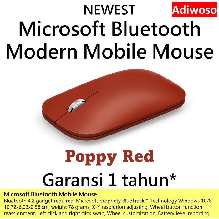Jual Microsoft Surface Go Bluetooth Mouse - Poppy Red | Shopee Indonesia