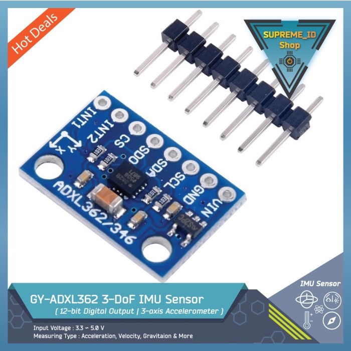 Jual GY-ADXL362 3-DoF IMU Sensor 12-bit Digital Output 3-Axis Accelerometer -KEI80 | Shopee ...