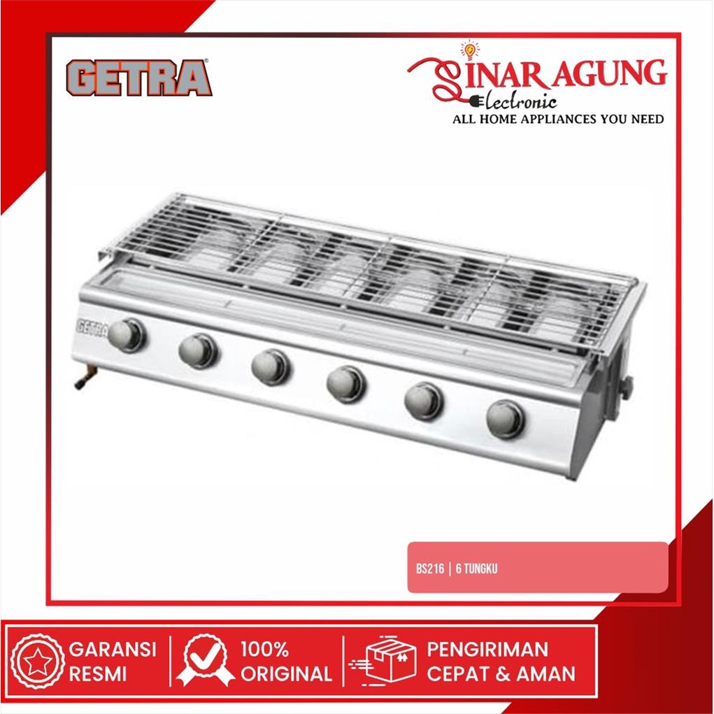 Jual [COD] PEMANGGANG / GRILLER GETRA BS216 / BS-216 BBQ STAINLESS (6 ...