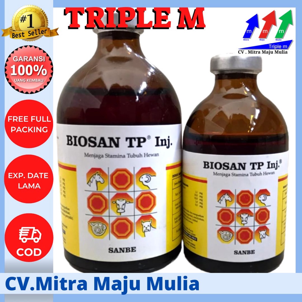 Jual Biosan TP Injeksi Vol. 50ml & 100ml TRIPLE M - Meningkatkan ...