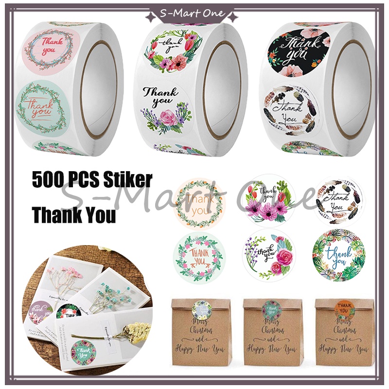 Jual 500pcs Sticker Terima Kasih Sticker Thankyou 1 Roll 500pcs