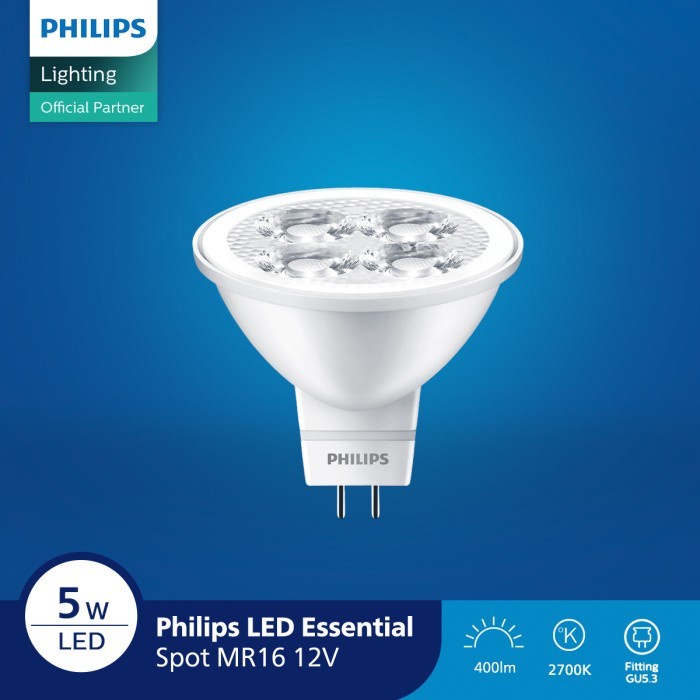 Jual Philips Lampu ESSENTIAL MR16 LED 5-50W 2700K 24D Kuning | Shopee Indonesia