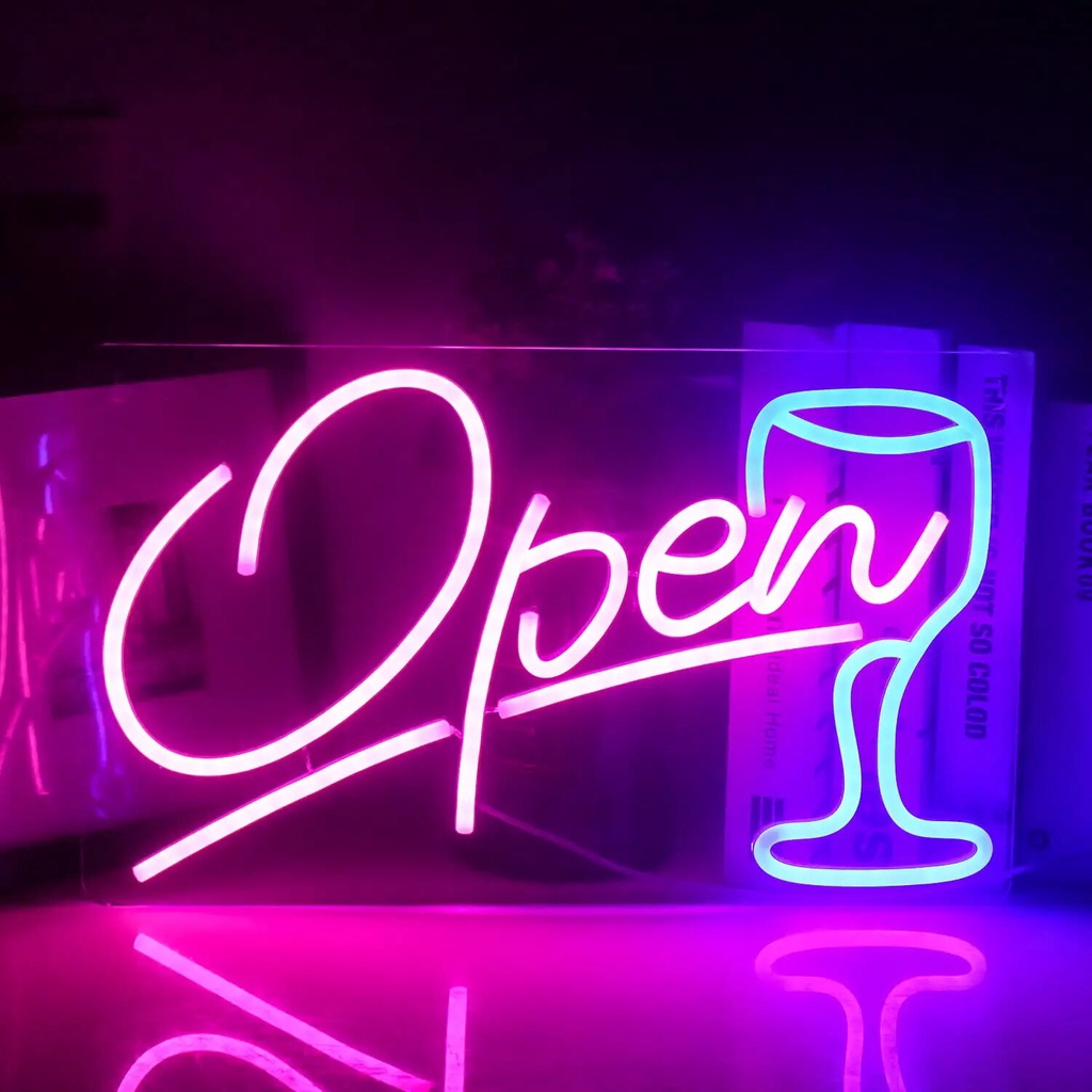 Jual Open Cocktail LED Neon Sign For Wall decoration Bar Wine Club ...