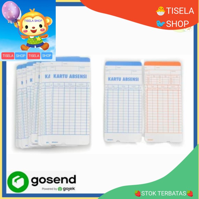 Jual Set Kartu Absensi 100 Pcs / kartu absen isi 100 / kertas absen ori ...