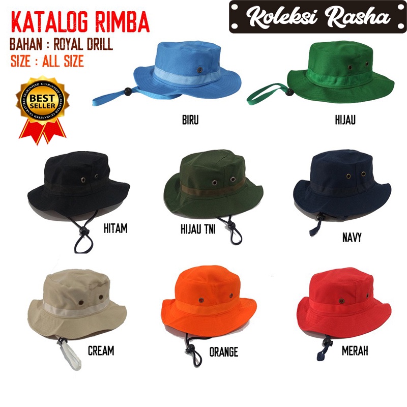 Jual PROMO Topi Rimba / Bucket Hat / Rimba Hat / Hiking Hat / Topi ...