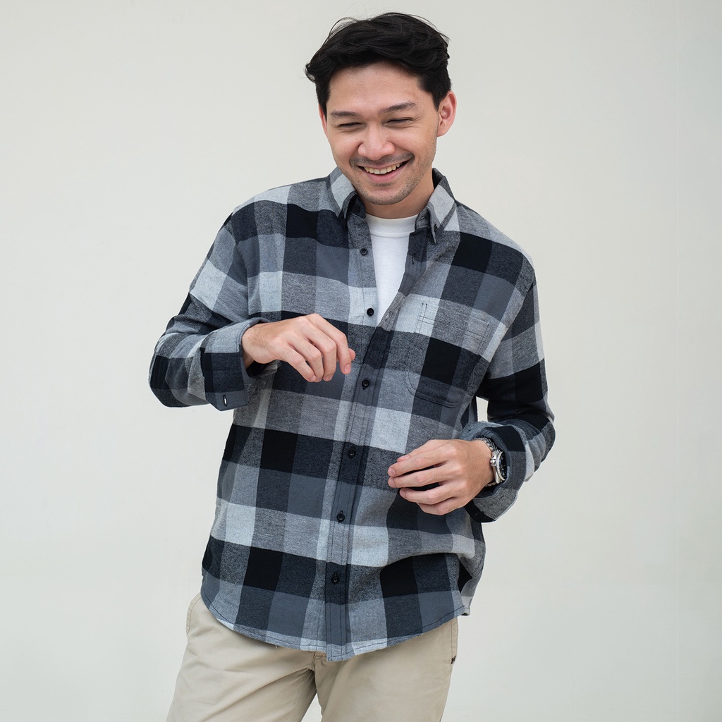 Jual Kemeja Flanel Pria WOODCUTTER Dark Beverley Flannel Shirt Lengan ...