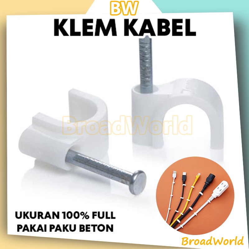 Jual 100Pcs Klem Paku Beton 7mm 8mm 9mm 10mm 12mm / Klem Pengikat Kabel ...