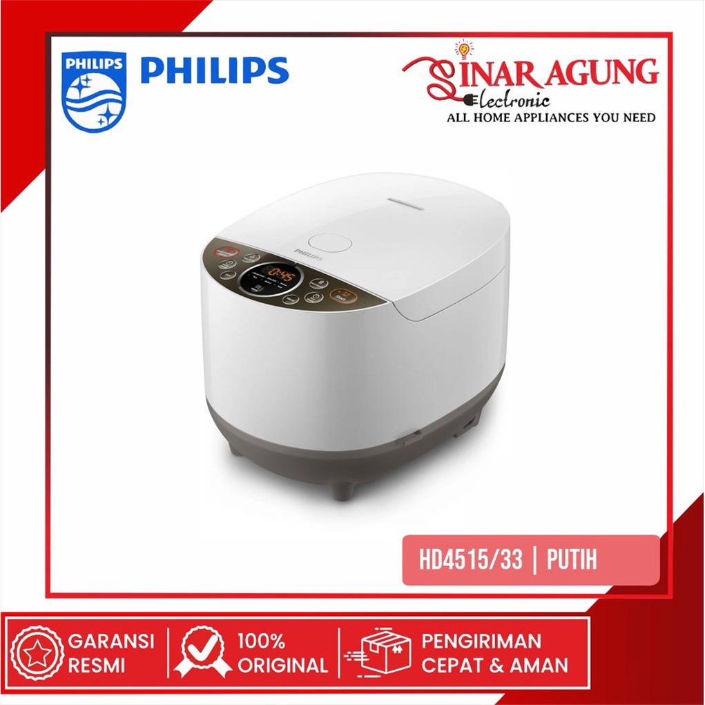 Jual [COD] MAGIC COM / RICE COOKER DIGITAL PHILIPS HD4515 PUTIH / HD ...