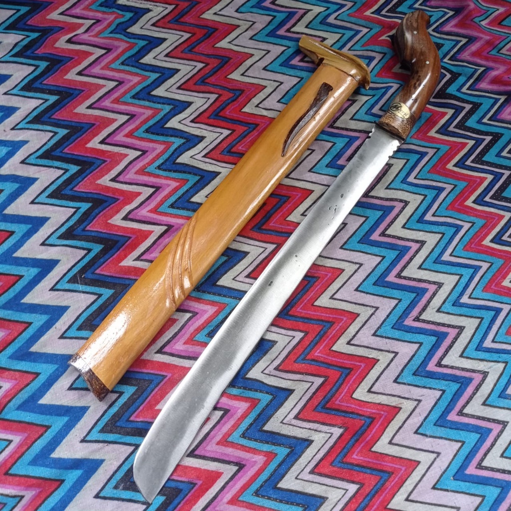 Jual PROMO 2024 Samuray Pedang Original / GOLOK sarung ukir kayu jati ...