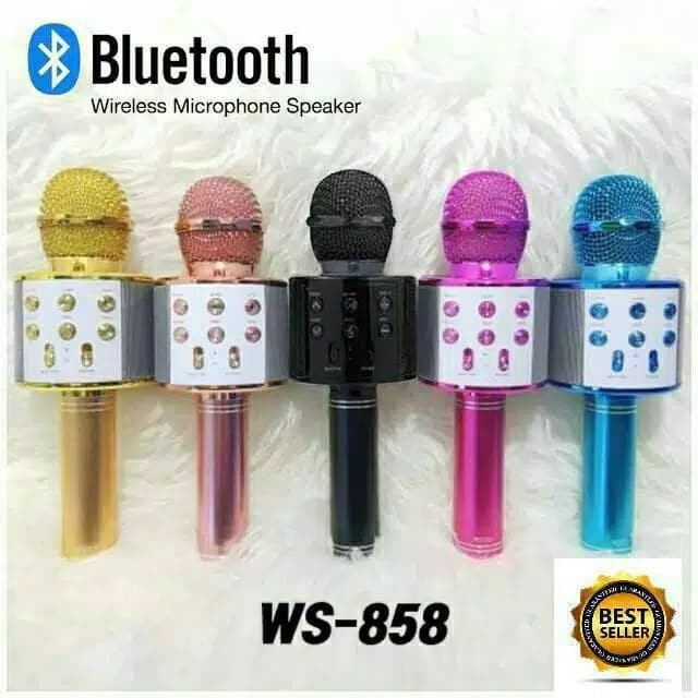 Jual ABS Microphone Karaoke Bluetooth WS-858 Speaker SUARA JERNIH - BODY PLASTIC | Shopee Indonesia