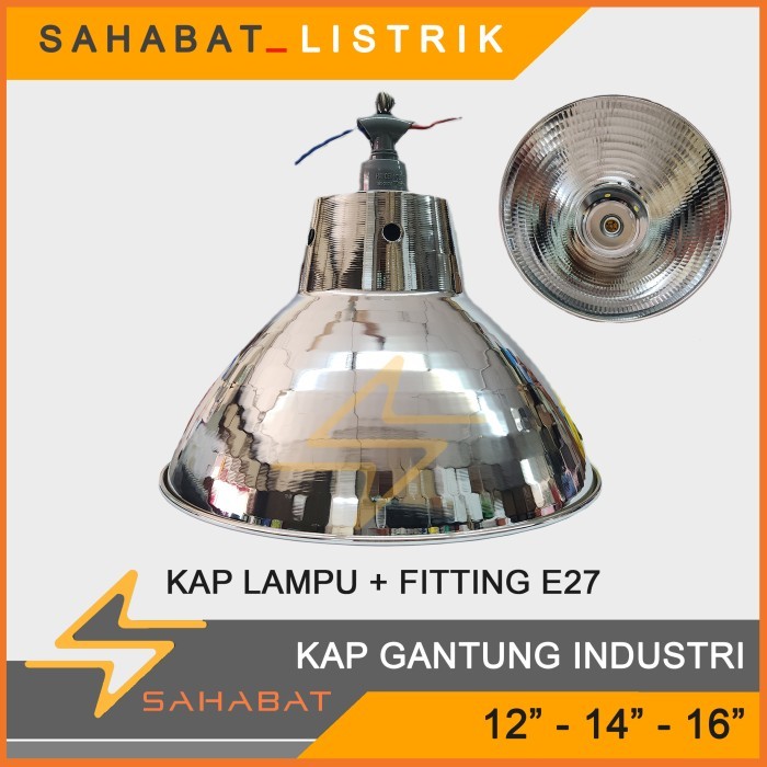 Jual KAP LAMPU GANTUNG INDUSTRI UKURAN 30CM 35CM 40CM + FITTING E27 | Shopee Indonesia