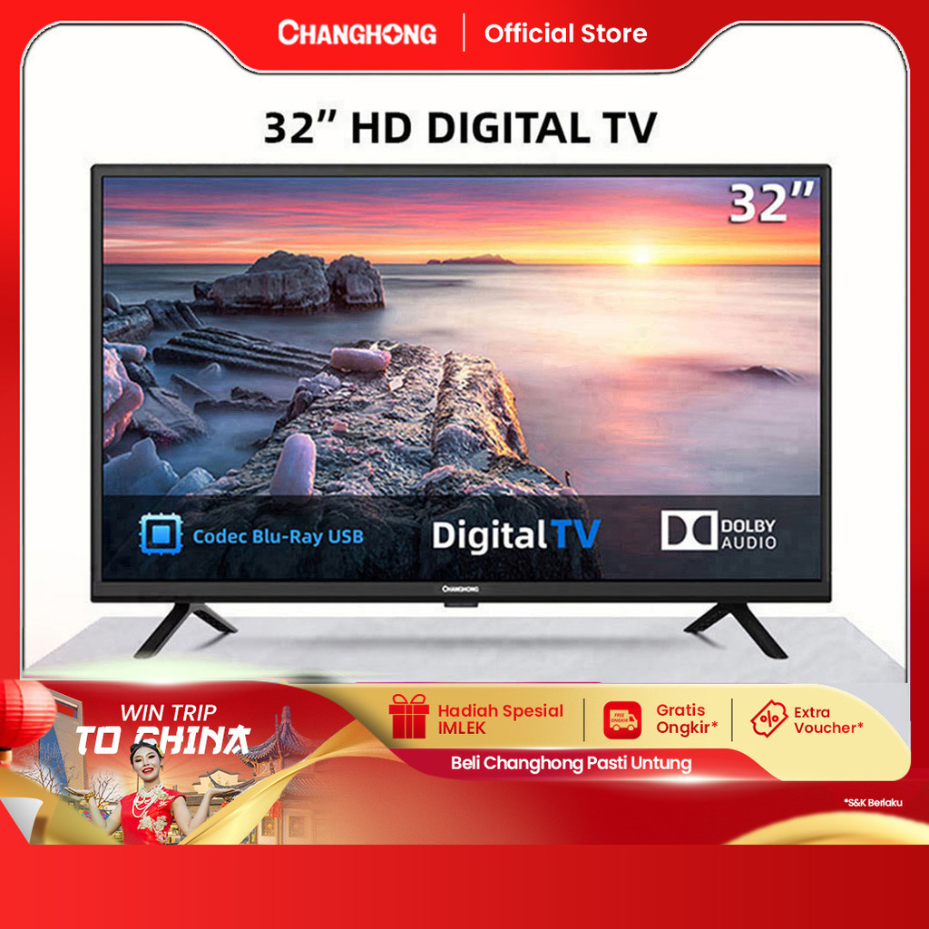 Jual Changhong 32 Inch Digital LED TV (L32G5W) HD TV-HDMI-USB Moive | Shopee Indonesia