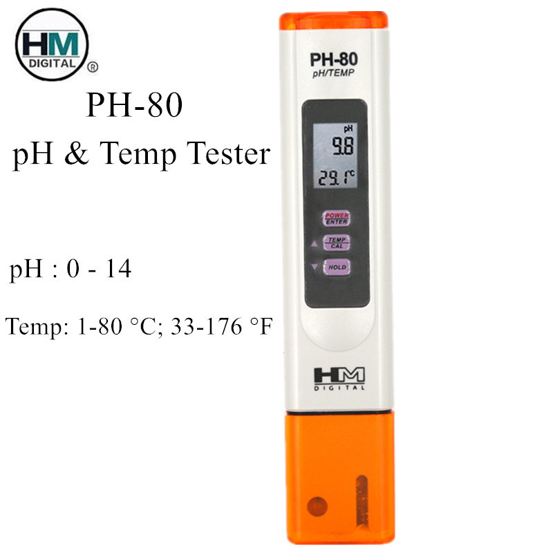 Jual HM PH-80 PH Meter 2 in 1 ATC Digital Water Quality Tester PH Temp ...