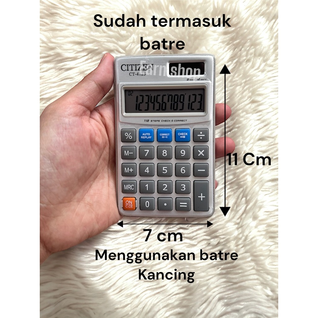 Jual CITIZEN KALKULATOR MINI CT-412S 12 DIGIT | KALKULATOR MINI CT 412S ...