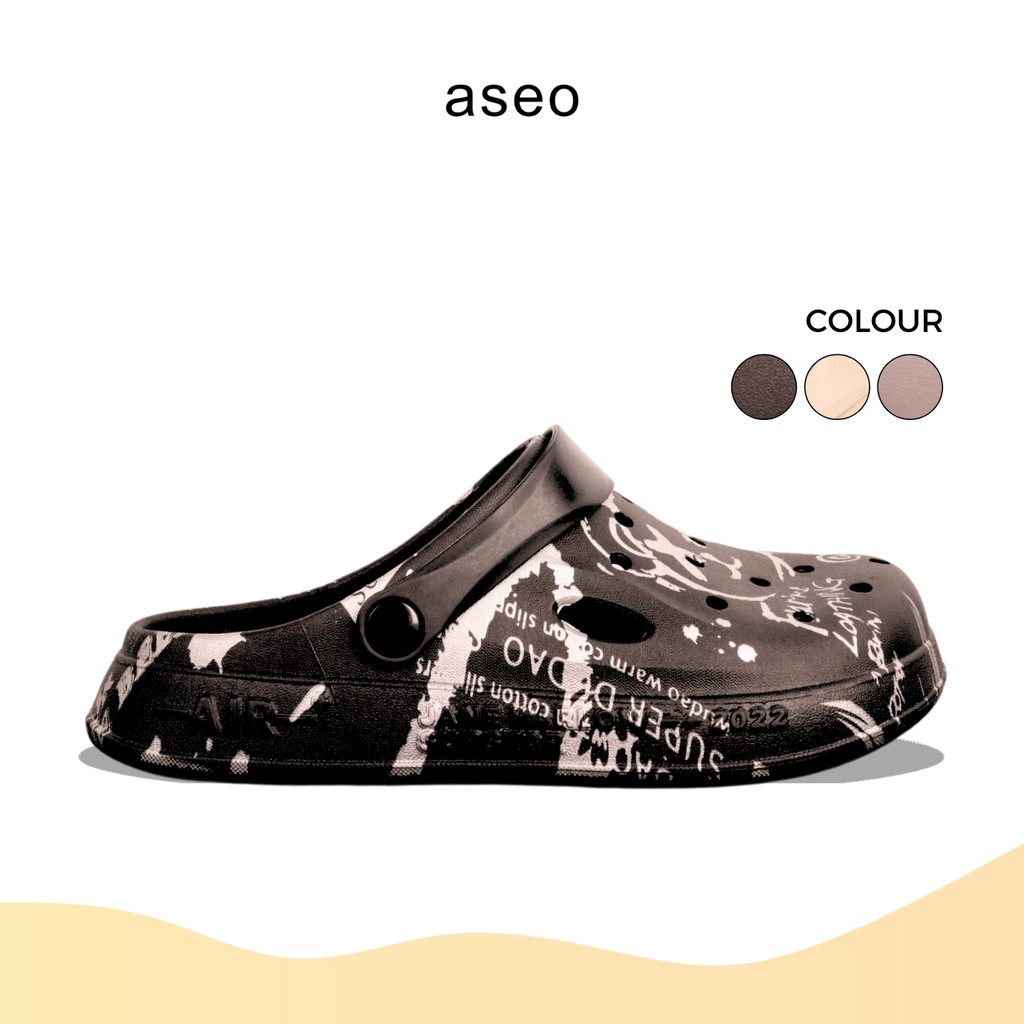 Jual Aseo Sandal Pria Wanita Baim Kodok Slip on Anti Slip Clog Rubber ...