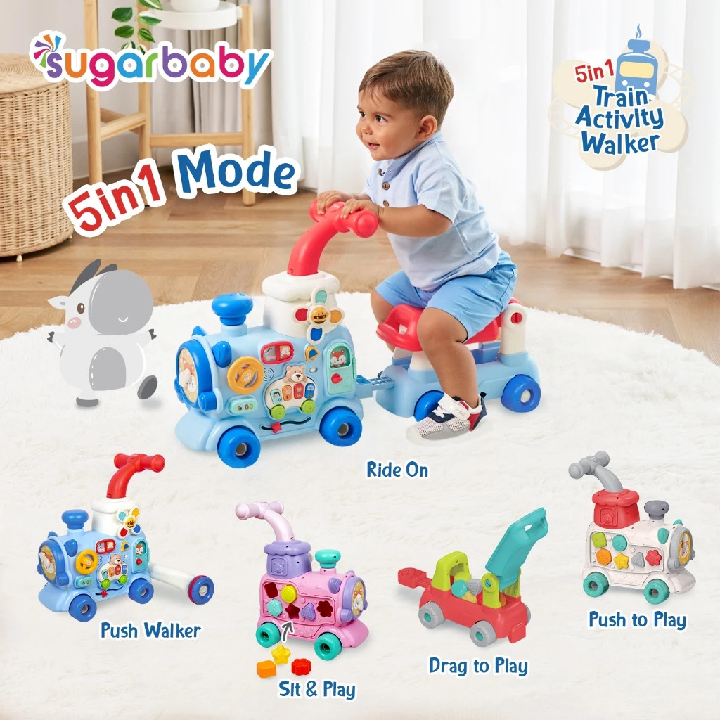 Jual SugarBaby 5in1 Train Activity Walker / Baby Walker / Mainan Dorong ...