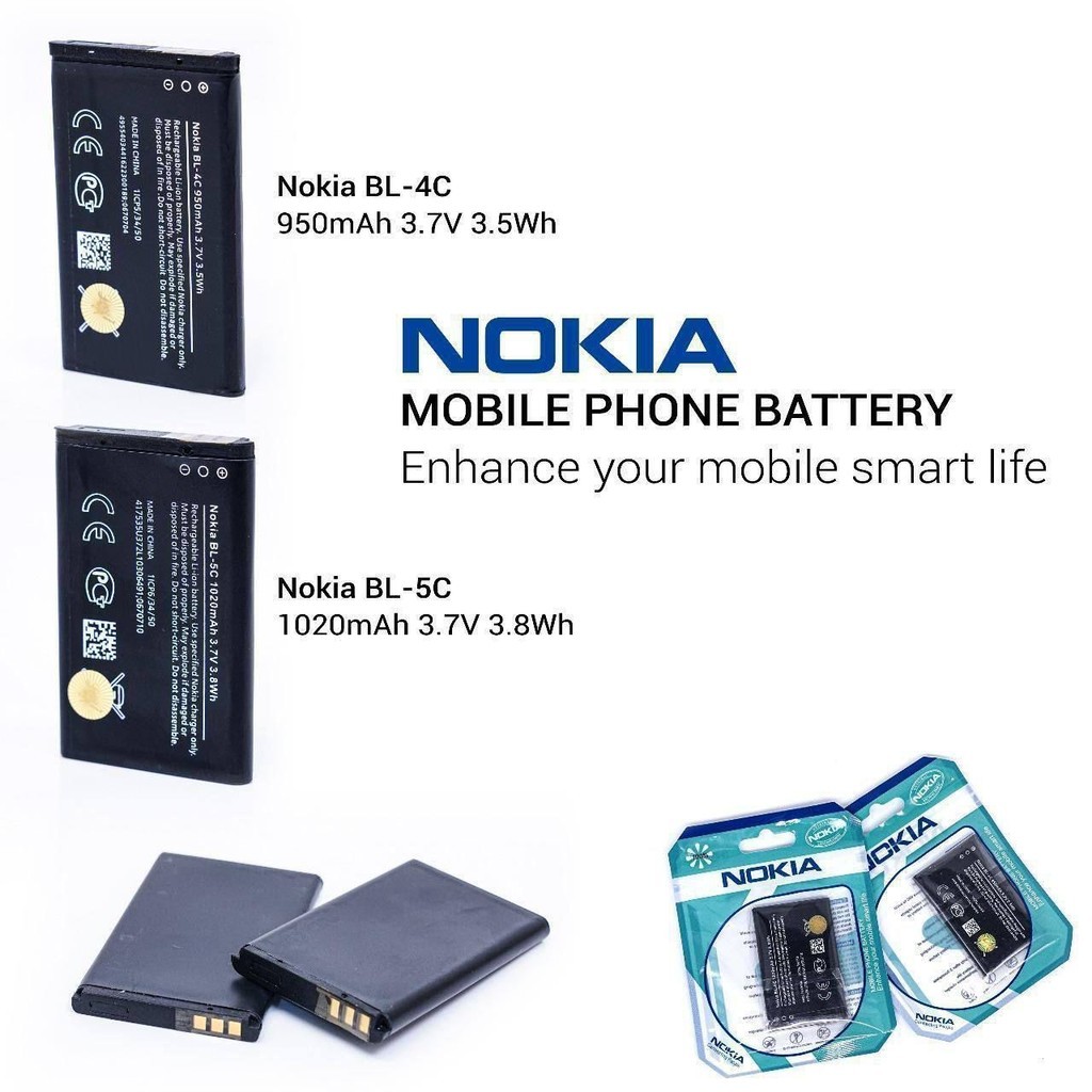 Jual BATERAI Battery Batrei Nokia Bl-5C BL-4C bl 4c bl 5c Packing Original | Shopee Indonesia