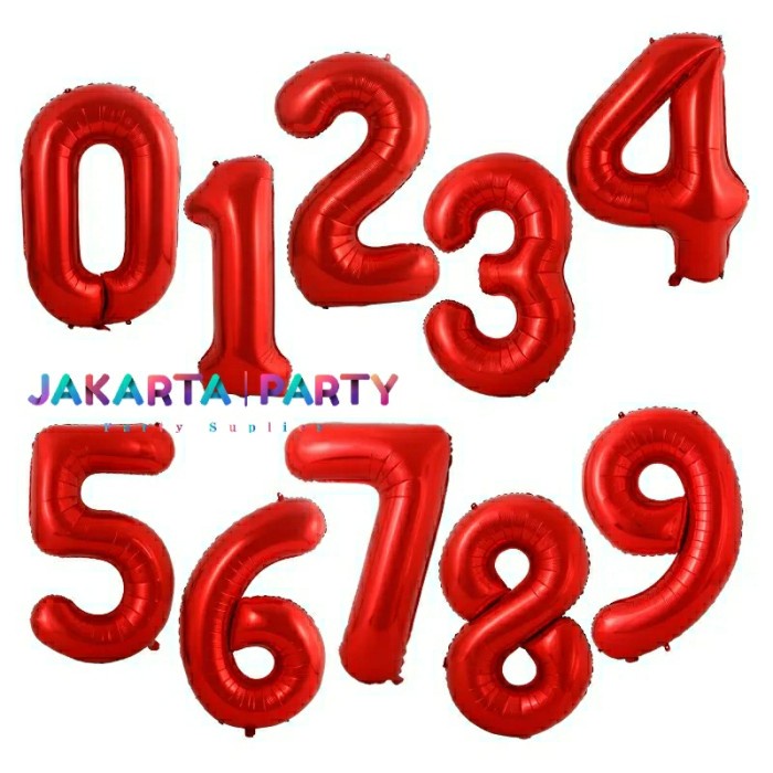 Jual Balon Angka Merah 40 cm / Balon foil angka / Balon angka | Shopee ...