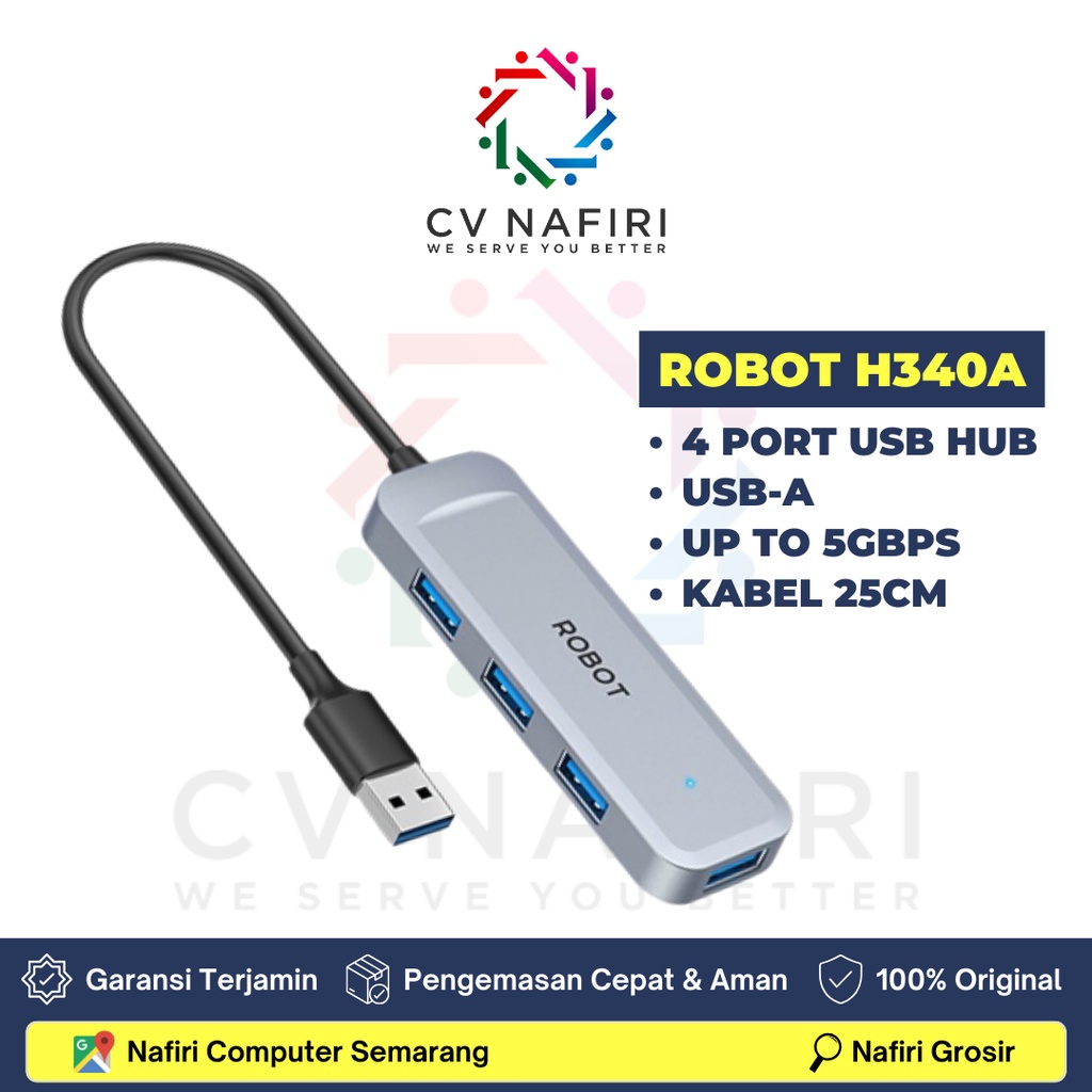 Jual USB HUB ROBOT H340A 4 PORT USB 3.0 High Speed 5Gbps High ...
