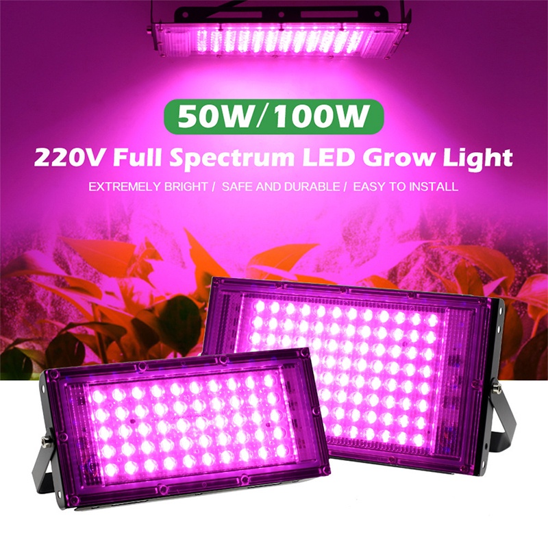 Jual 50W/100W Lampu Grow Light UV Cahaya Tanaman Lamp Hydroponic and Aquarium Plant Sayuran ...